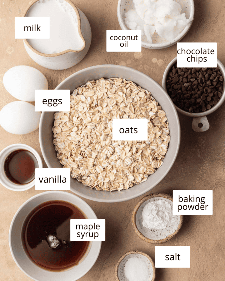 10-Minute Prep Chocolate Chip Baked Oatmeal - Bake & Bacon
