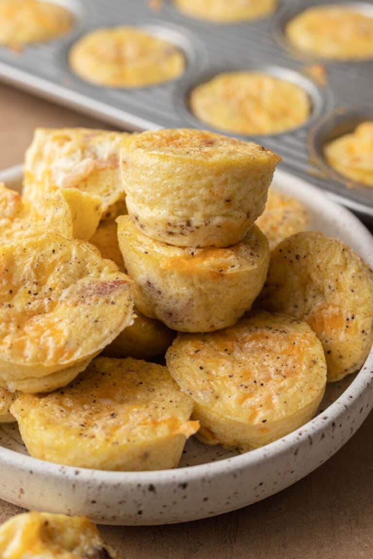 4 Ingredient Mini Bacon Egg and Cheese Bites - Bake & Bacon